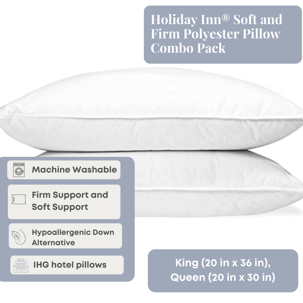 Holiday Inn® Soft and Firm Polyester Pillow Combo Pack (Includes 2 ...